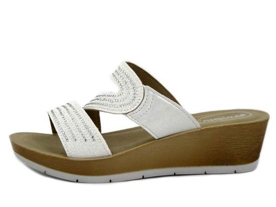 Mule pour Femme avec Strass - INBLU – Blanc – Talon Compensé Blanc ...