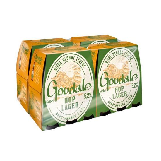 Bière Goudale HOP lager 5°2 -4 pakcs de 6x25cl - La cave Cdiscount