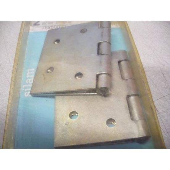 Charnière simple - Acier zingué - 75x50 mm - 2 pièces - Type de pose: A ...