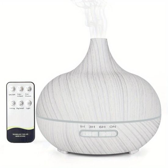 Humidificateur d'air-550ml diffuseur ultrasonique d'huile essentielle télécommandé Grain De Bois ...