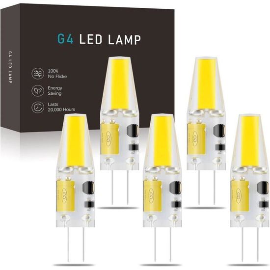 Ampoules Led G4, Ac-Dc 12V 3W Blanc Chaud 3000K G4 Led Lampe 300Lm, Équivalent Pour Ampoules ...