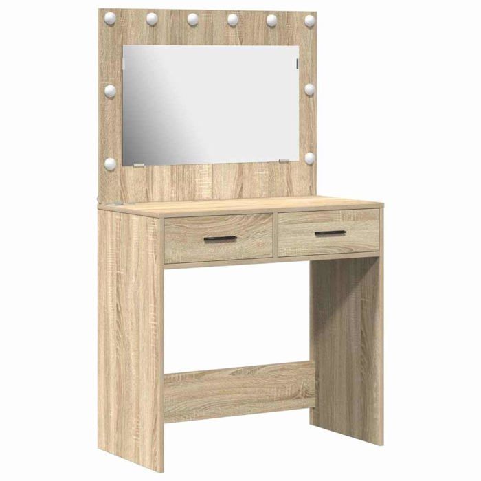 Coiffeuse moderne avec miroir - vidaXL - 78.5x41x135 cm - Éclairage LED ...