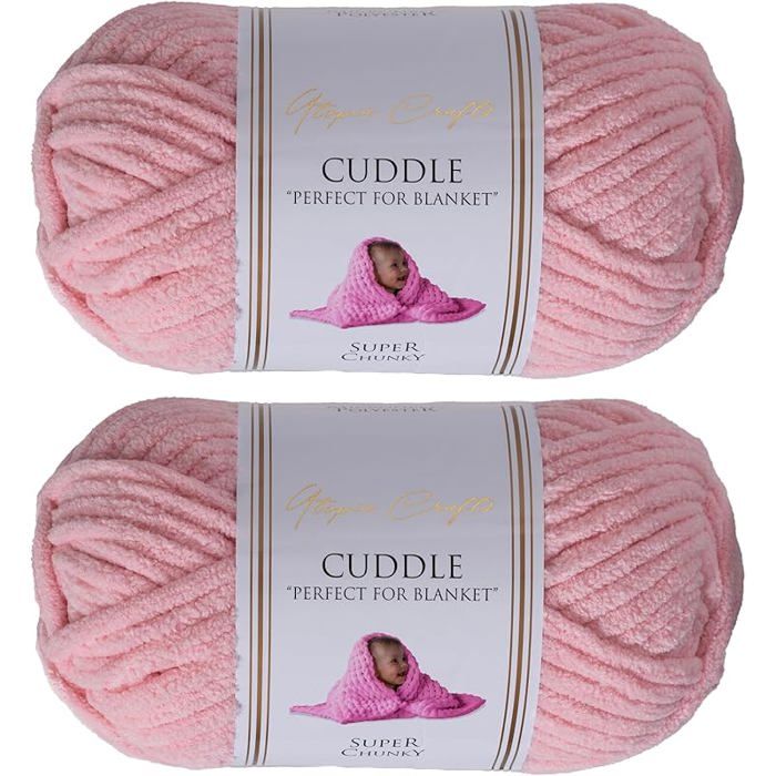 Laine chenille rose doux, pelote de 100g, texture moelleuse et velours ...