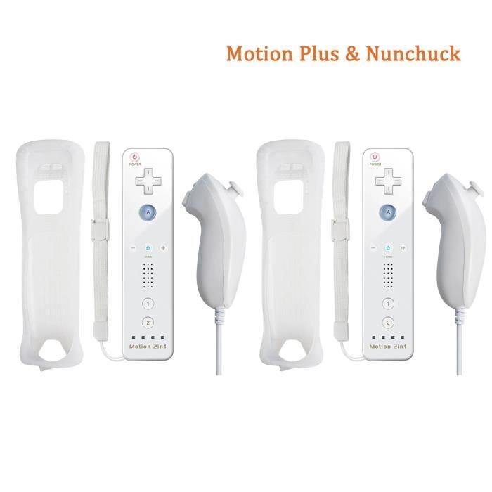 Nunchuck - AIHONTAI - Motion Plus - Blanc - Bluetooth - Vibration ...