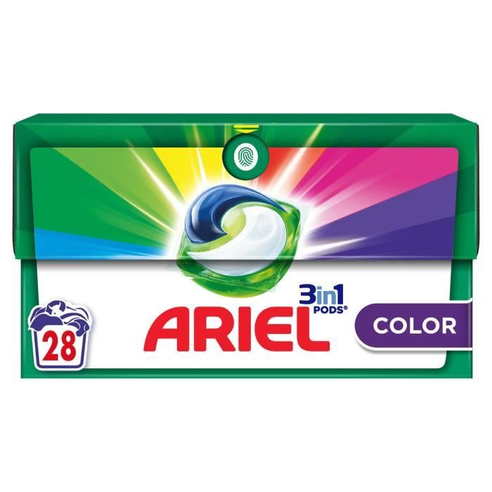 LOT DE 4 - ARIEL - Lessive Capsule 3en1 Pods Color - boite de 28 ...