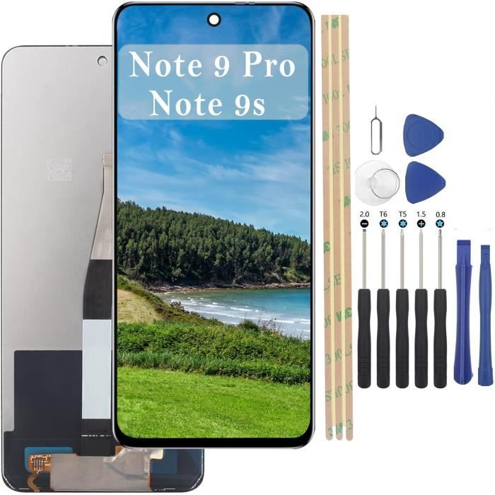 Ecran Complet pour Xiaomi Redmi Note 9 Pro/Redmi Note 9s M2003J6A1G NOIR Taille 6,67 " + Kit ...