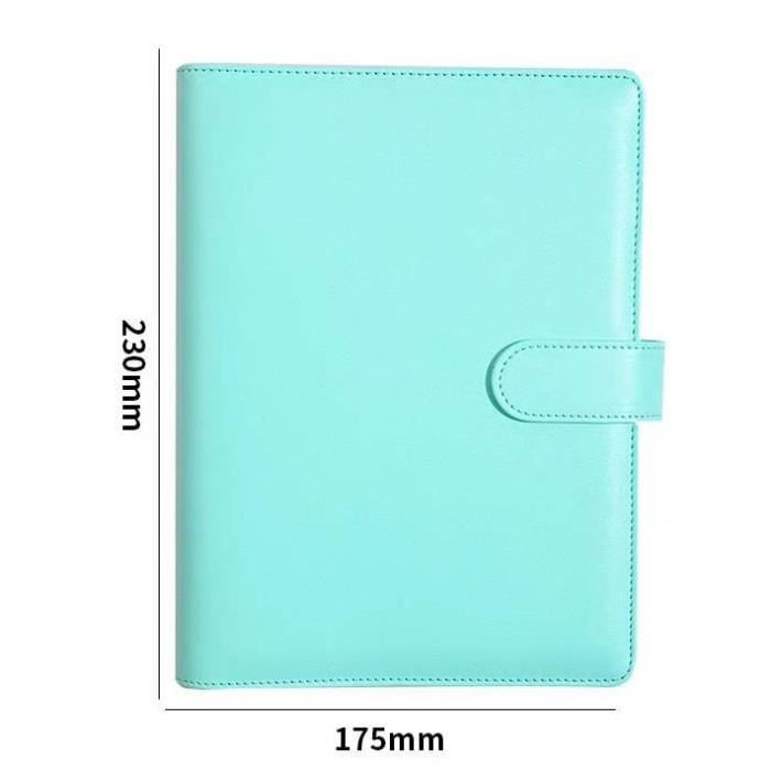 Vert - Classeur en cuir PU A5 pour ordinateur portable, Classeur à 6 anneaux, Licence ...