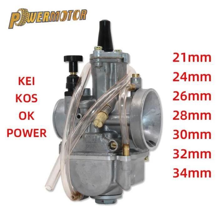 Carburateur à rideau plat de moto pour KOSO OKO Keihin PWK 21mm à 34mm 2T 4T moteur de course ...