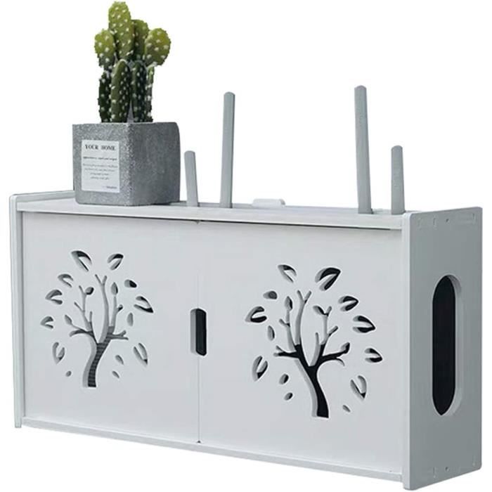 Étagère De Routeur Murales, Blanc Boîte De Rangement Pour Routeur Wifi ...