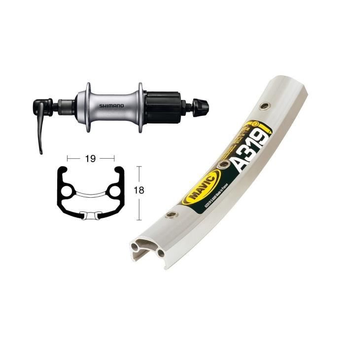 Roue arrière en aluminium Wiener Mavic A319 36T Br Shim.Acera T3000 ...