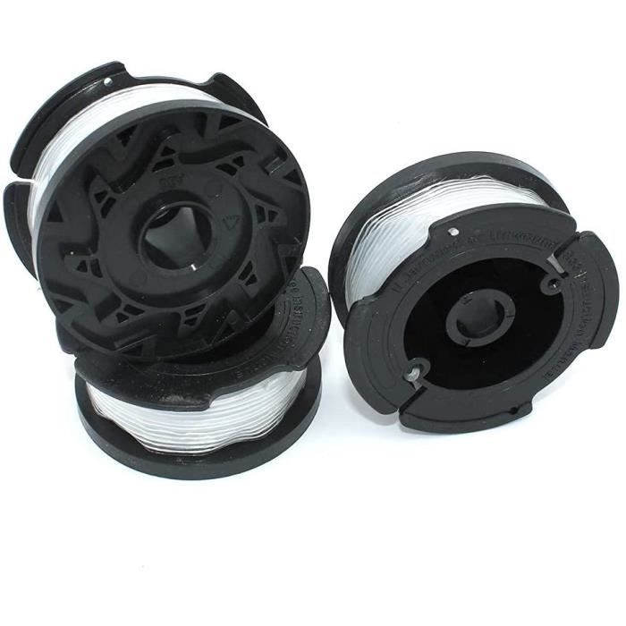 Lot de 3 bobines de fil de rechange pour débroussailleuse Black Decker GH400 GH500 GH600 GH610 ...