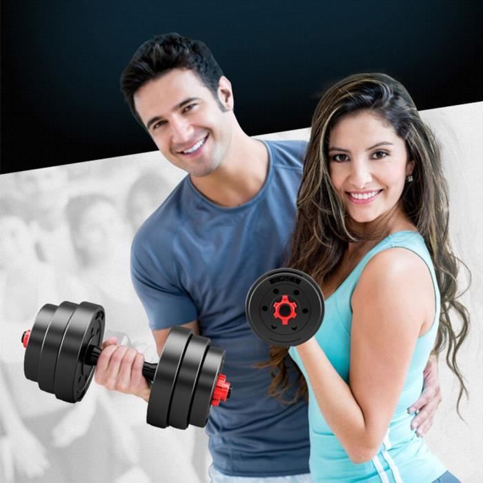 Halteres alteres Musculation Homme, 20KG Halteres, Barre Musculation ...