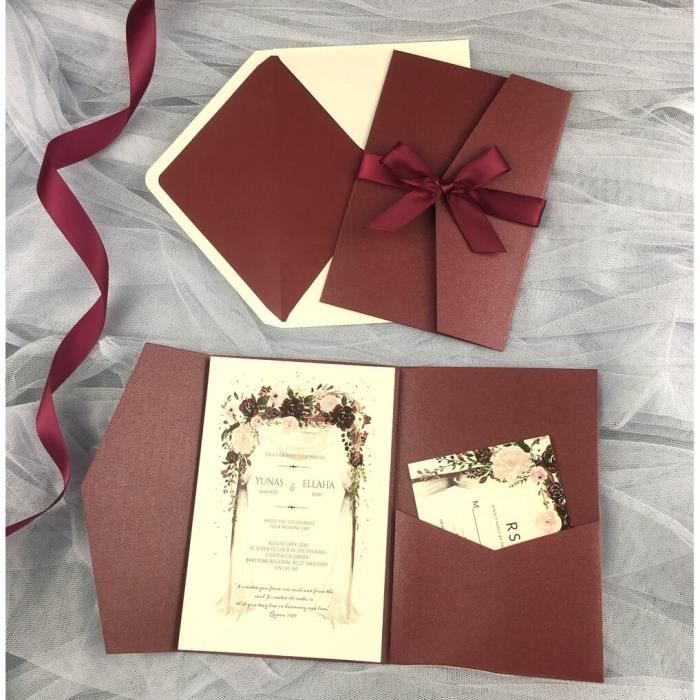 Faire-part - invitation,Cartes d'invitation de mariage de poche ...