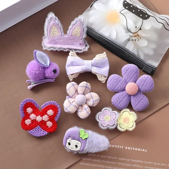 Barrettes mignonnes de dessin animé pour enfants, nœud de fruits ...
