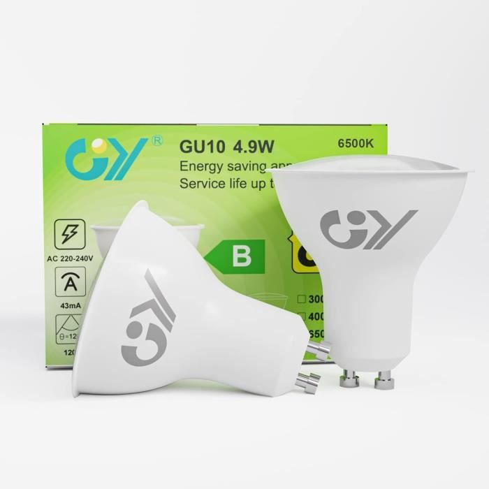 Ampoules Led Gu10 4.9W Equivalent 80W, 790Lm 6500K Blanc Froid, Angle ...
