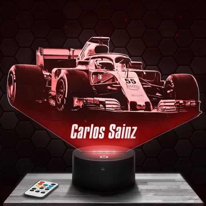Lampe De Chevet, Veilleuse Tactile Formule 1 F1 - C. Sainz Lampe 3D Led ...