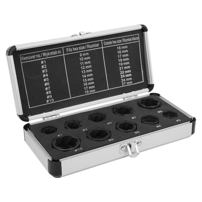 Cikonielf Extracteur de boulon Kit de retrait d'extracteur de goujon d'écrou endommagé en acier ...