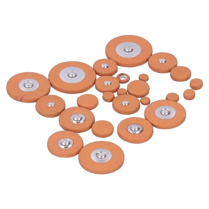 Cikonielf Coussinets de saxophone 26 pièces tampons de saxophone en peau de mouton marron trou ...
