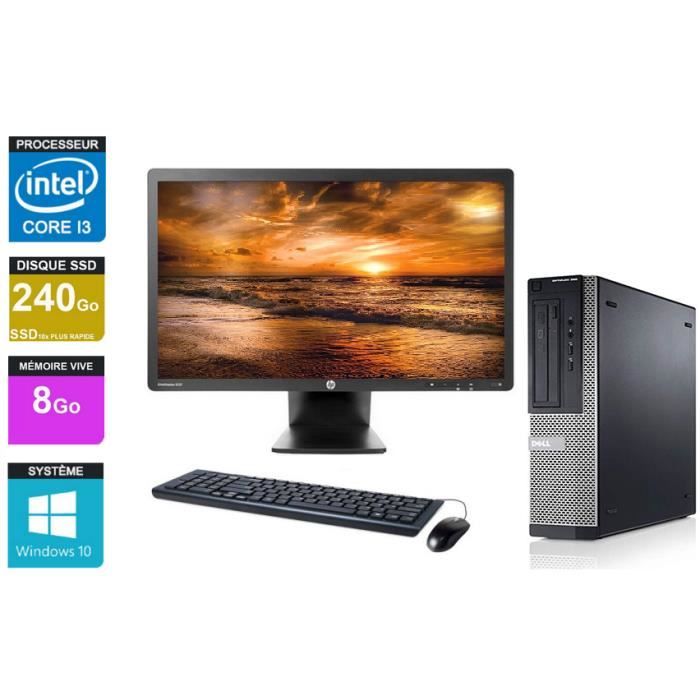 ORDINATEUR COMPLET DELL OPTIPLEX 390 - 8GO RAM - 240GO SSD + ECRAN PLAT ...
