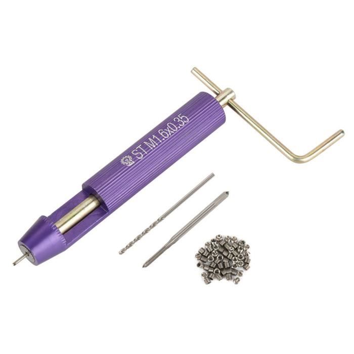 Kit d'inserts de filetage hélicoïdal, 1.6 * 0.35 * 2D 50pcs Kit de ...