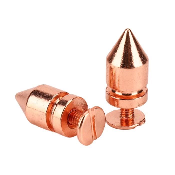 HAO-100 Sets Clothing Spikes Rose Gold Metal Plating Accurate Thread ...