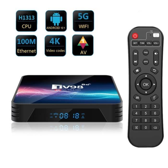 TV Box Android 12 Smart TV Box 2Go 16Go H313 Quad-Core Netflix Google ...