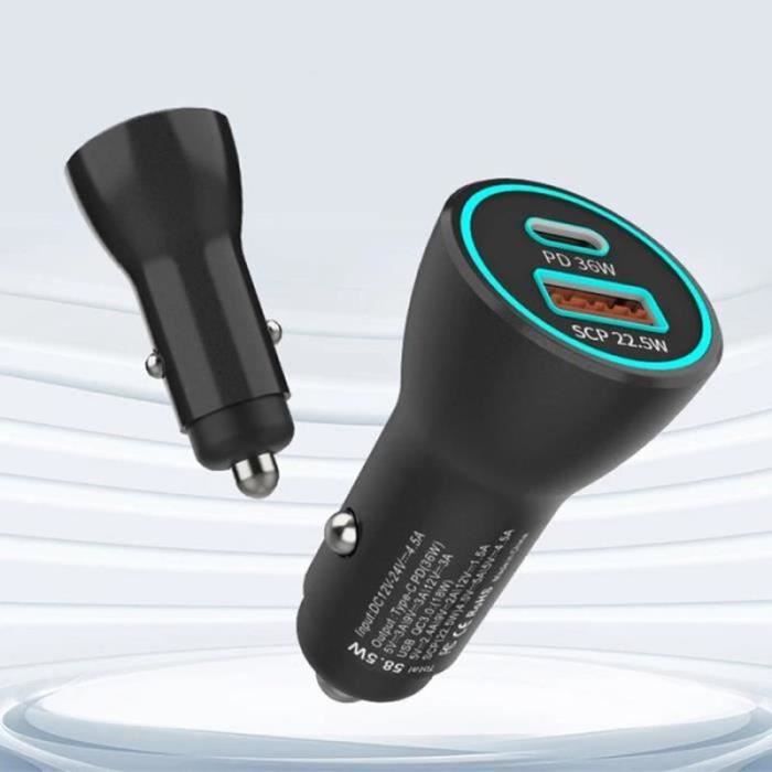 ALLUME CIGARE - PRISE ALLUME-CIGARE Chargeur De Voiture Rapide Pd 36W 2 ...