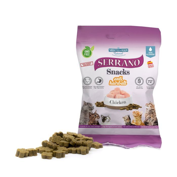 Serrano Snacks au poulet anti boule de poils - MEDITERRANEAN NATURAL ...