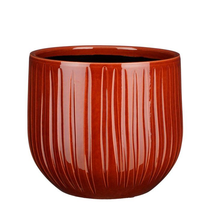 Mica Decorations Pot de fleurs Pablo - 25x25x20 cm - Céramique - Rouge ...
