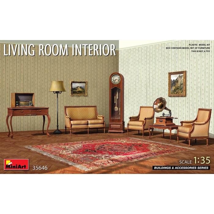 MiniArt - Maquette Diorama Living Room Interior Miniart 35646 1/35ème ...