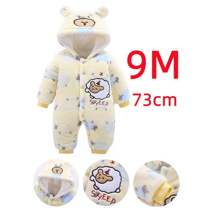 Gigoteuse à Capuche Bébé en Flanelle - Jaune - Taille 9M - Poids 0.4kg ...