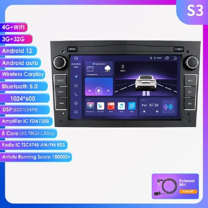 3+32G Android 12 2din autoradio multimédia embarqué pour Opel Astra H J Vectra Vauxhall Antara ...