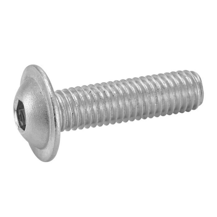 VIS INOX Tête BOMBÉE à EMBASE M6 x 50mm : Lot 10pcs | Vis à Métaux Six ...