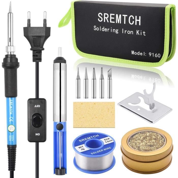 Fer a Souder Kit, SREMTCH 60W Kit de Soudage Électrique de Précision Temperature Réglable 200 ...