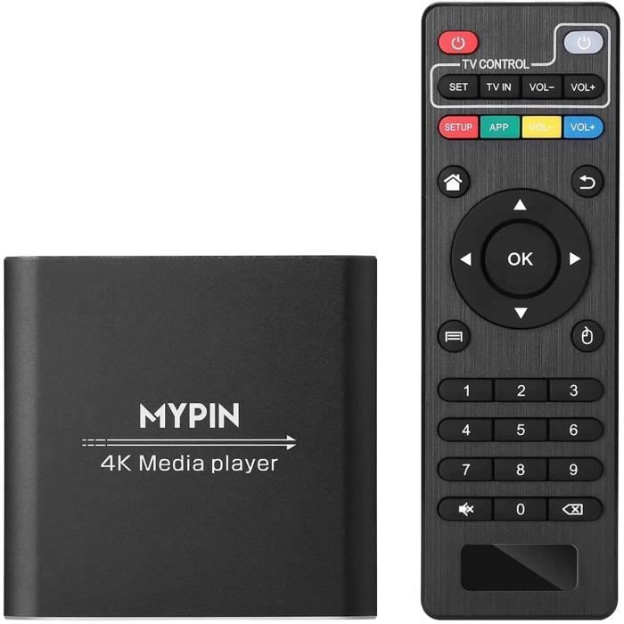 Lecteur Multimédia 4k HDMI, MYPIN Mini HD Media Player TV pour 8TB HDD ...