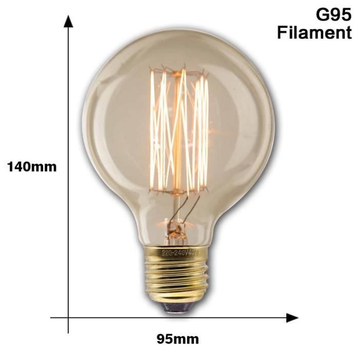AMPOULE LED,G95 Filament-220V-Oui--Ampoule rétro Edison, lampe à Filament, Vintage, décoration ...