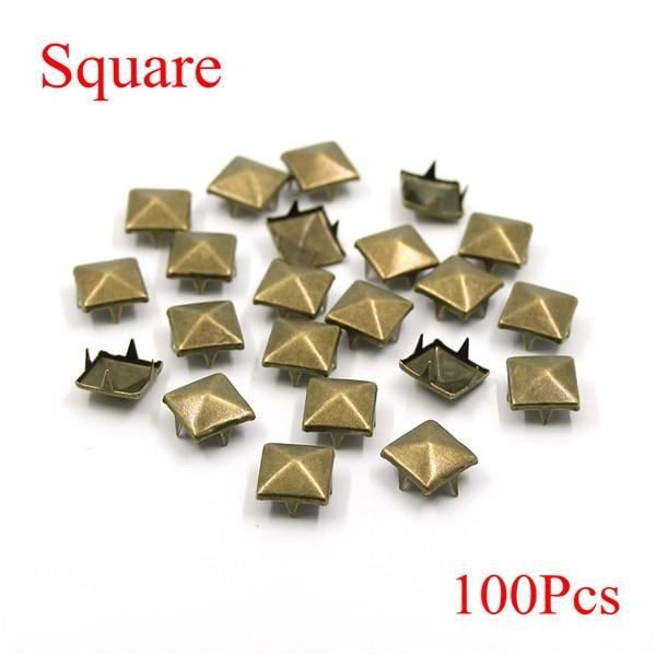RIVET,Bronze Square-9mm--Rivets carrés en forme de pyramide, 100 pièces ...
