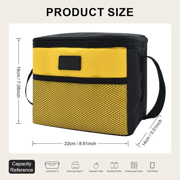 TRAHOO-Sac Isotherme Repas 5L Petit Sac Lunch Box Étanches Sac ...
