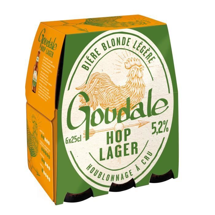 Bière Goudale HOP lager 5°2 -4 pakcs de 6x25cl - La cave Cdiscount