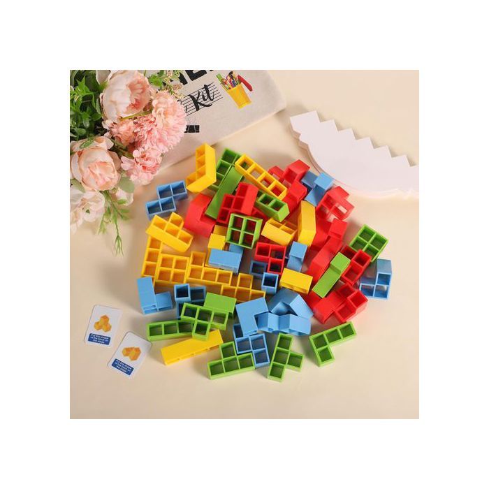 Jeu d'Adresse Tetra Tower 48 Blocs Équilibre et 22 Cartes - Jeu de ...