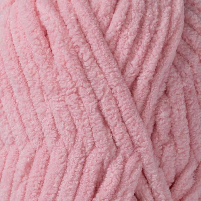 Laine chenille rose doux, pelote de 100g, texture moelleuse et velours ...