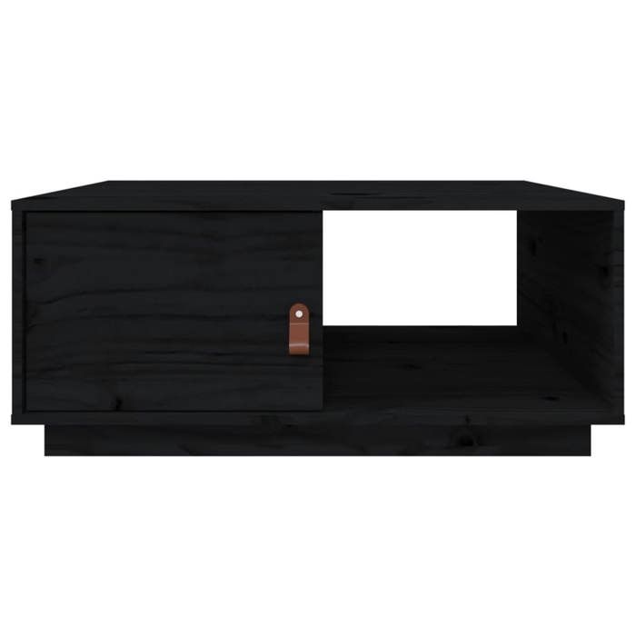 Table basse en bois massif - vidaXL - 80x50x35,5 cm - Noir - Bois de ...