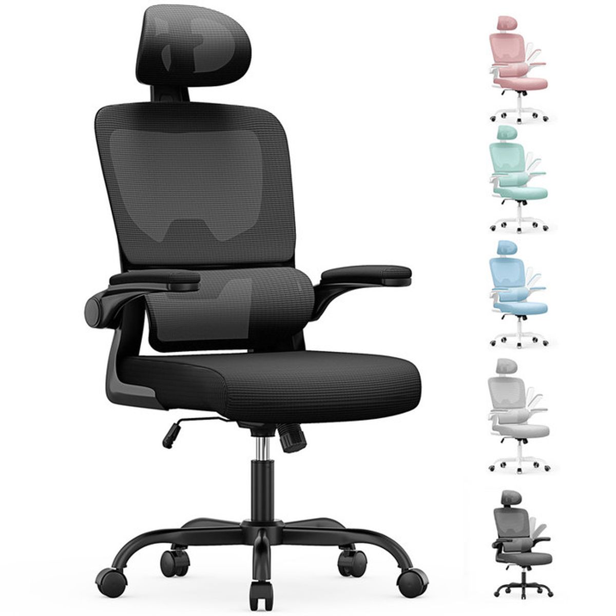 Fauteuil de bureau avec accoudoirs BIGZZIA, chaise de bureau ...