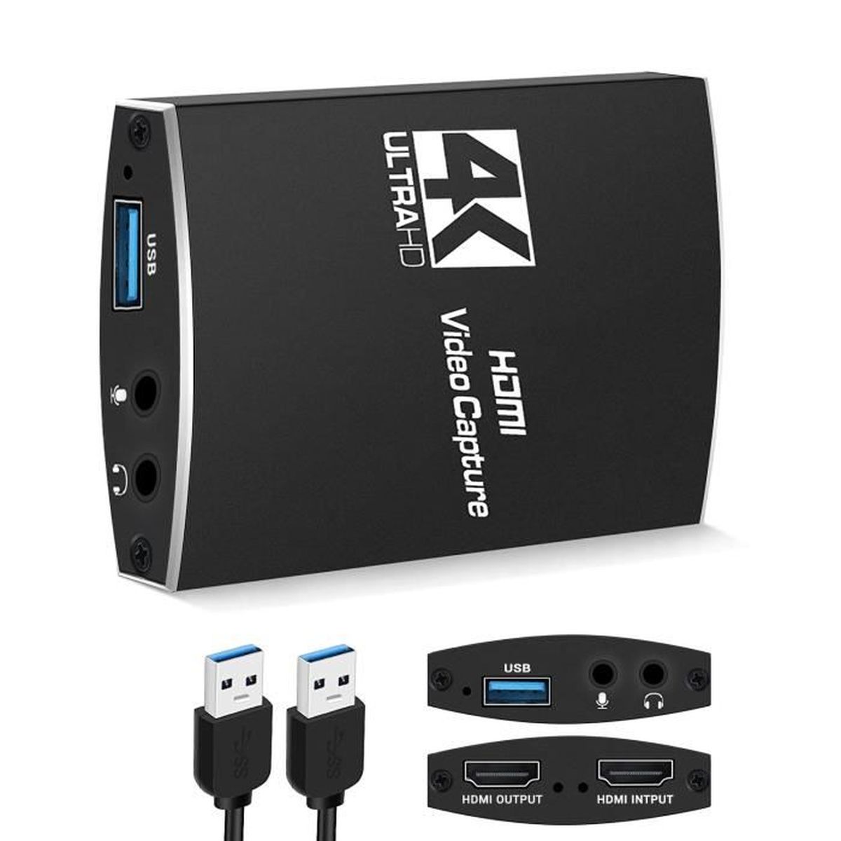 Carte de Capture vidéo, ZAMUS Carte de Capture HDMI Audio avec Sortie ...