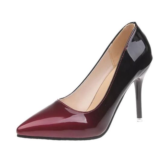 Escarpins pointus en cuir verni pour femmes,chaussures à talons hauts ...