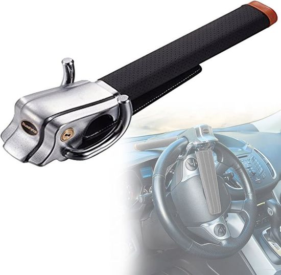 Black Antivols Auto,Canne Antivol Voiture, Barre Antivol Voiture Volant ...