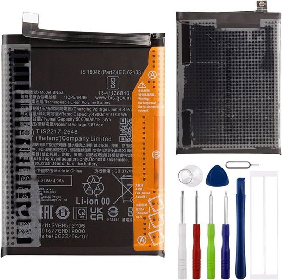 Batterie de rechange BN5J compatible avec Xiaomi Poco X5 5G Note 12 5G ...