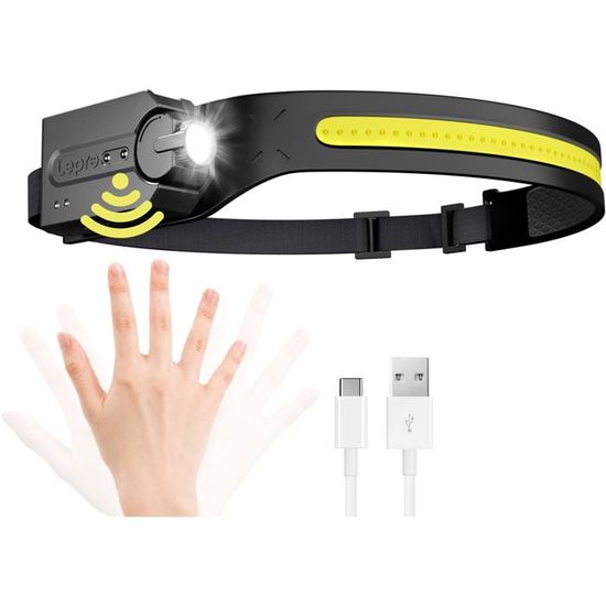 Lampe Frontale,Super Lumineux Lampe Frontale LED Rechargeable avec 230 ...