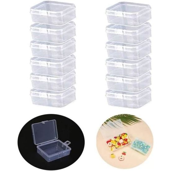 12 Pièces Boîte De Rangement, Mini Boîte Rectangulaires En Plastique ...