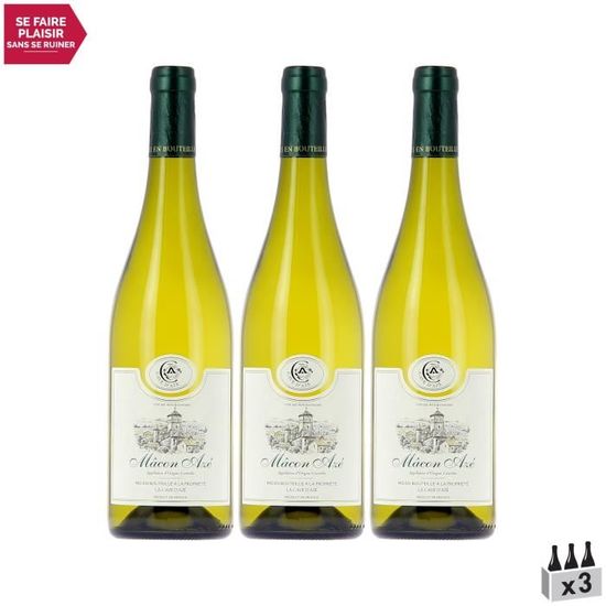 Mâcon Azé Blanc 2020 - Lot de 3x75cl - Cave d'Azé - Vin AOC Blanc de ...